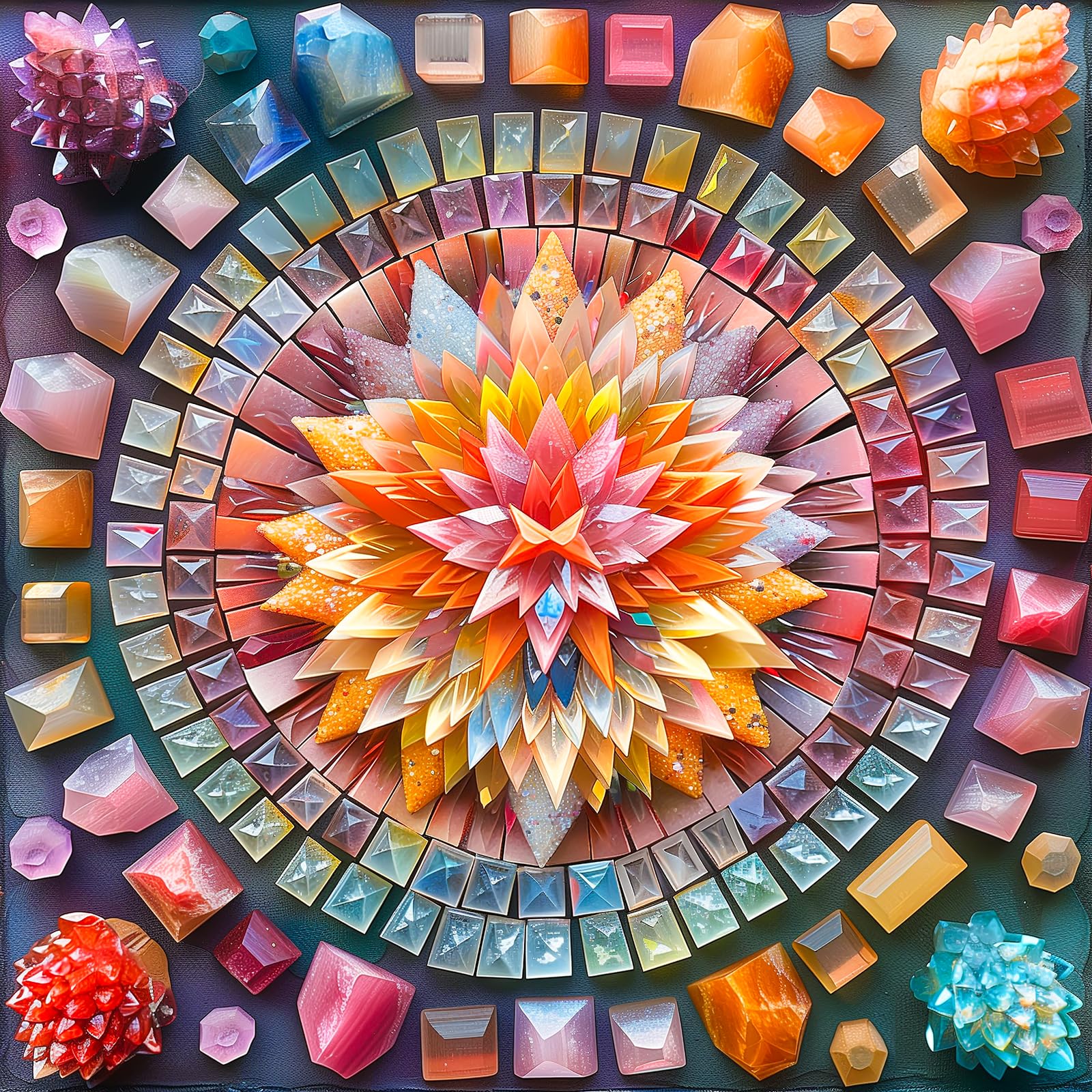 Amazon.com: Crystal Mandala-Puzzles for Adults 1000 Pieces, Stunning ...