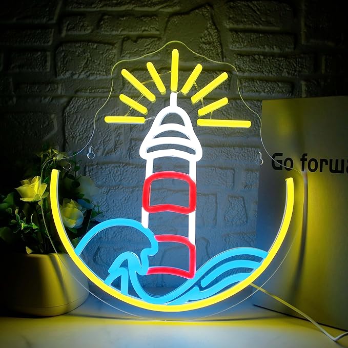 Amazon.com : Lighthouse Neon Sign, Lighthouse Beacons Led Signs for ...