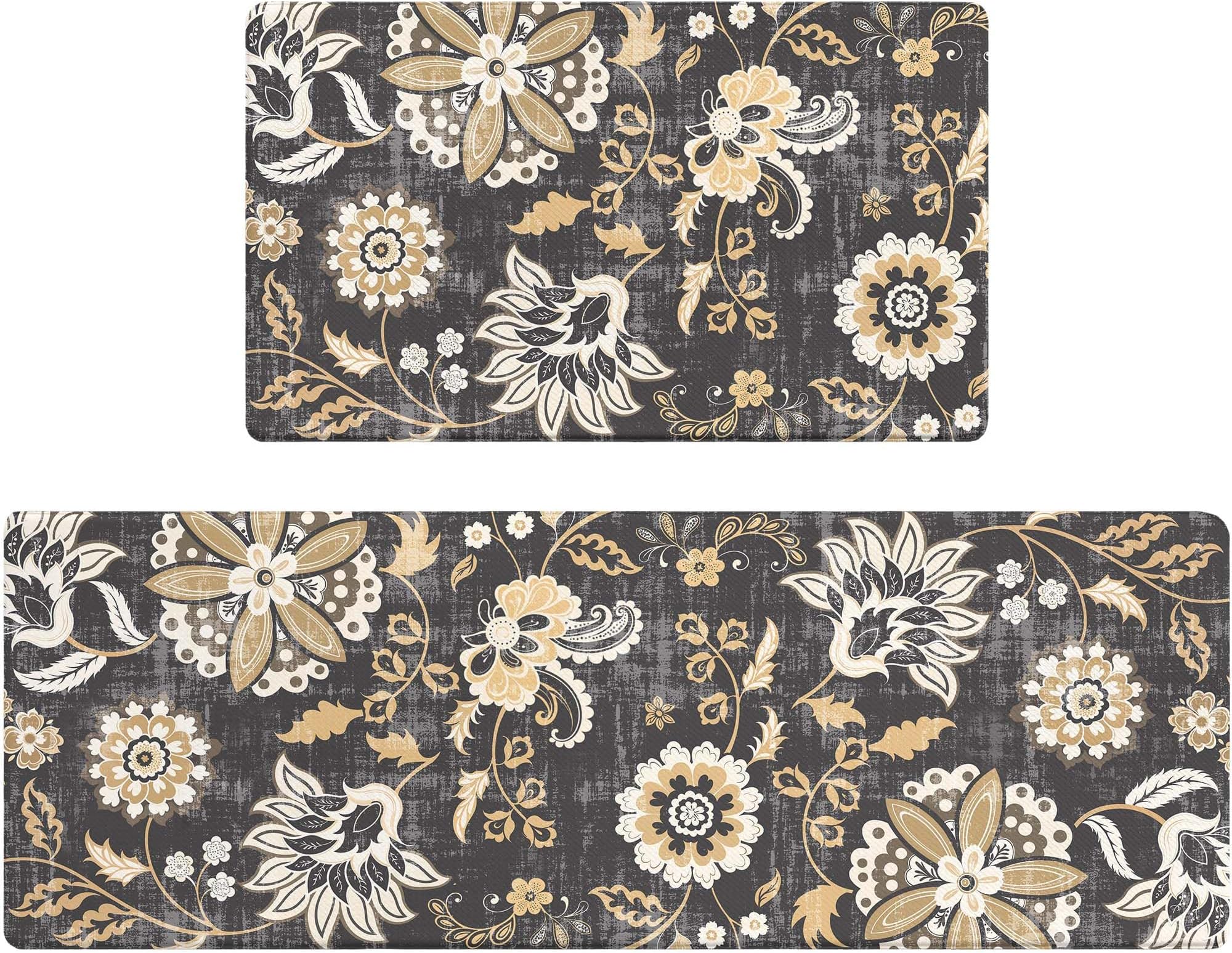 Amazon.com: Rempry Colorful Floral Kitchen Mat for Floor, Non Slip ...