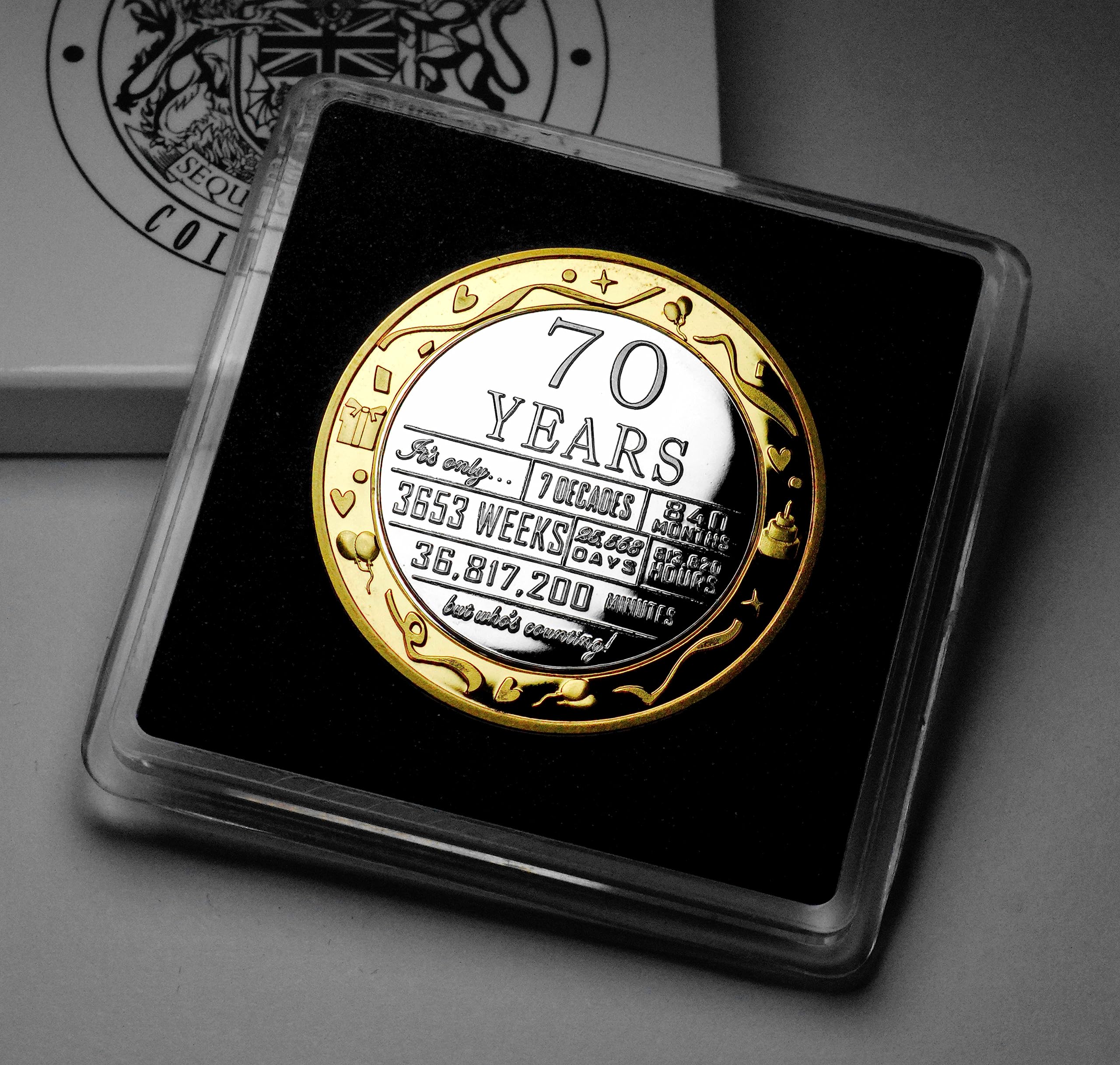The Commemorative Coin Company 70th Birthday Dual Metal 24ct Gold ...