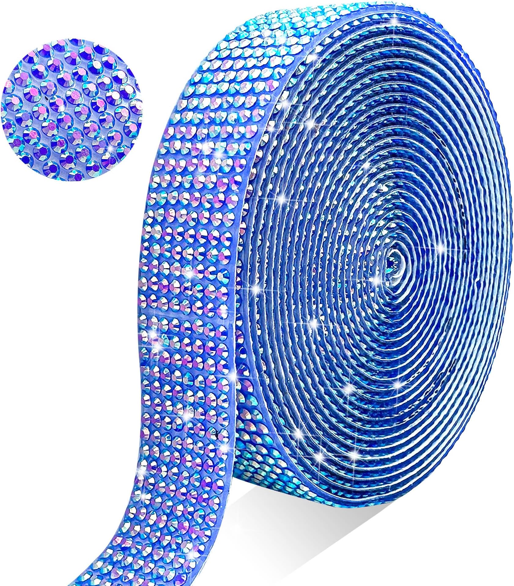 Amazon.com: GUGANEL Self Adhesive Pink AB Rhinestone Ribbon Crystal ...