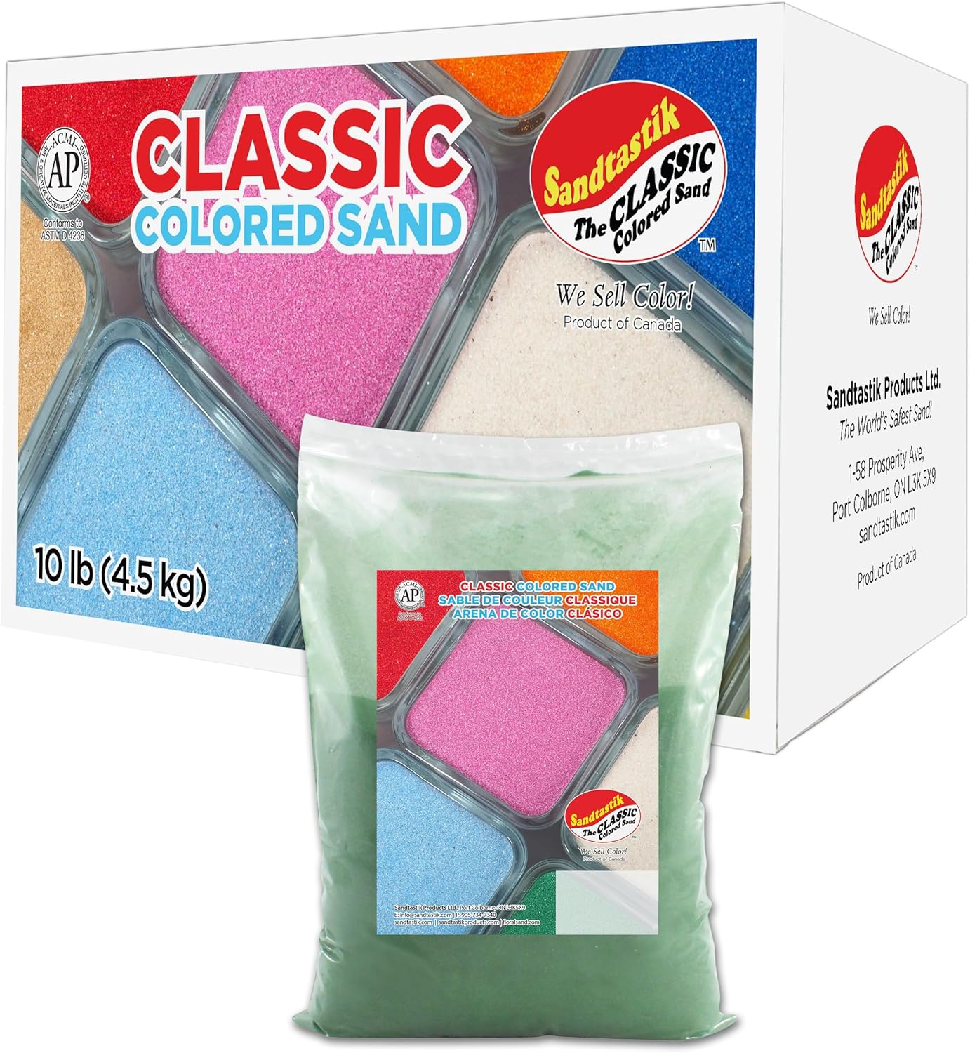 Amazon.com: Sandtastik Moss Green Sand 10 lb Box Bright & Sparkling No ...