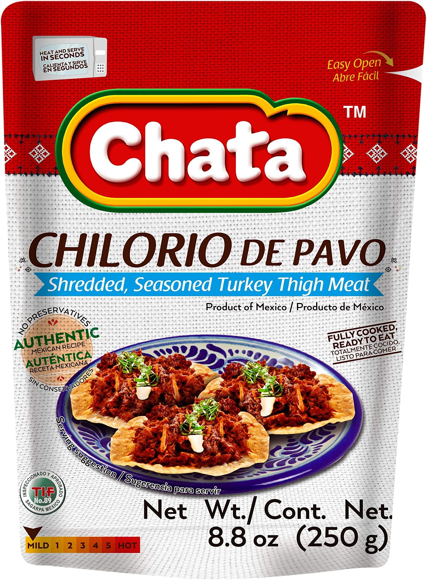 Amazon.com: Chata Turkey Chilorio Pouch | Shredded, Seasoned Turkey ...
