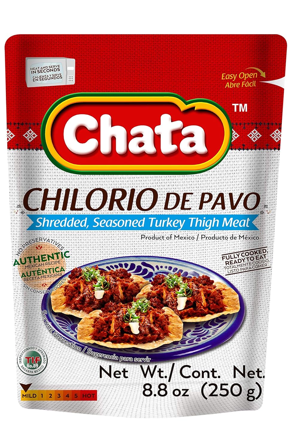Amazon.com: Chata Turkey Chilorio, Shredded Seasoned Meat, 8.8 oz, Pack ...