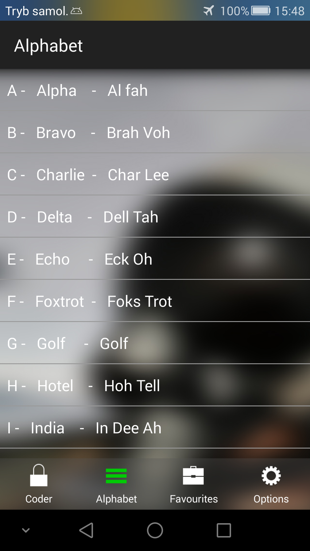 Aplicación NATO Phonetic Alphabet en Amazon Appstore
