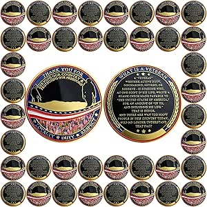 Amazon.com : 42 Pcs Veterans Challenge Coins Bulk-Thank You for Service ...