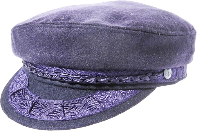 Aegean Authentic Greek Fisherman's Cap - Wool - Navy - Size 60 - (7 1/2 ...