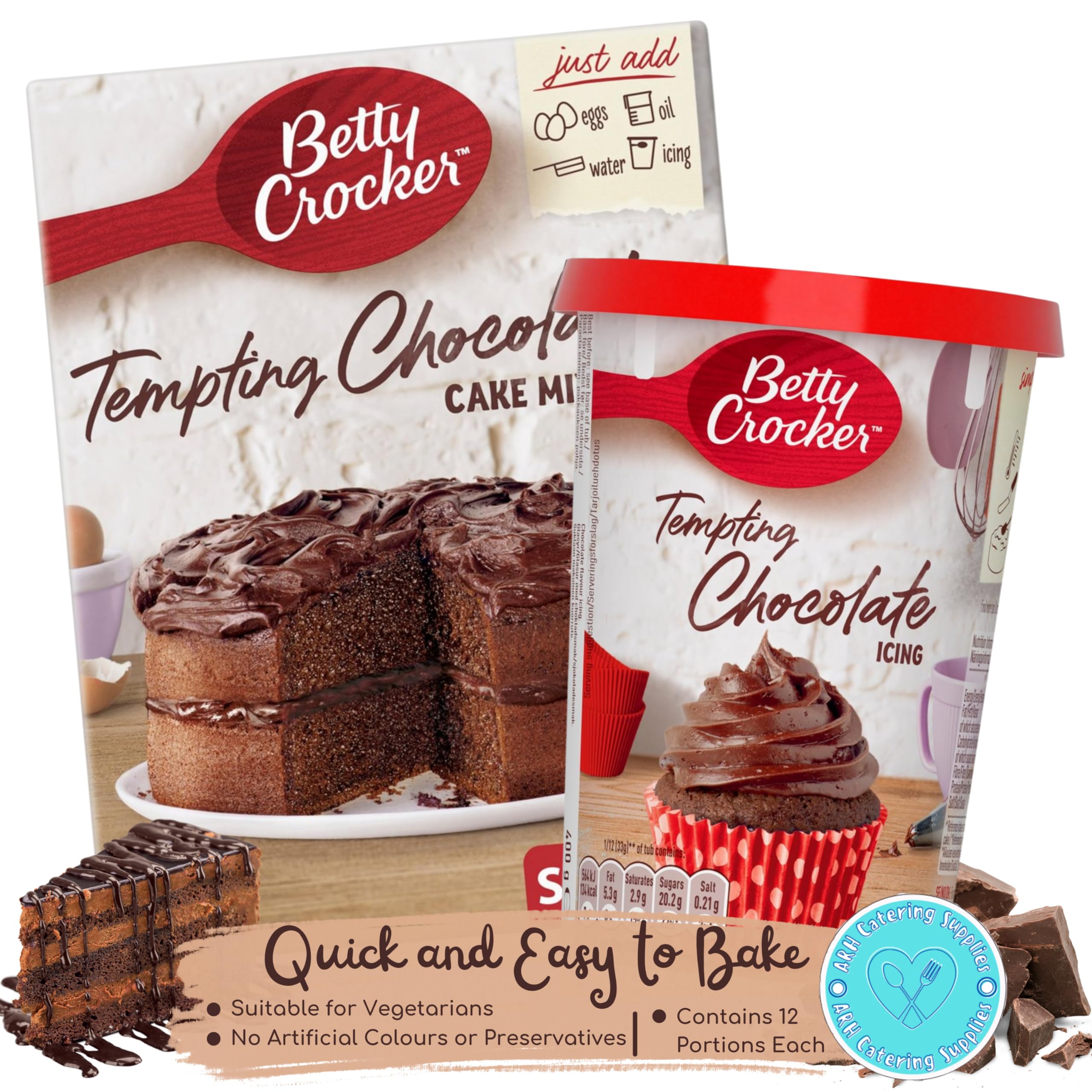 Buy Tempting Chocolate Betty Crocker Cake Mix 425g with Tempting ...