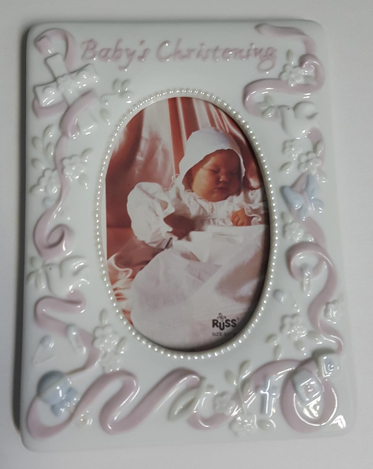 Amazon.com - Special Pink Christening frame by Russ Berrie - 3.5x5 ...