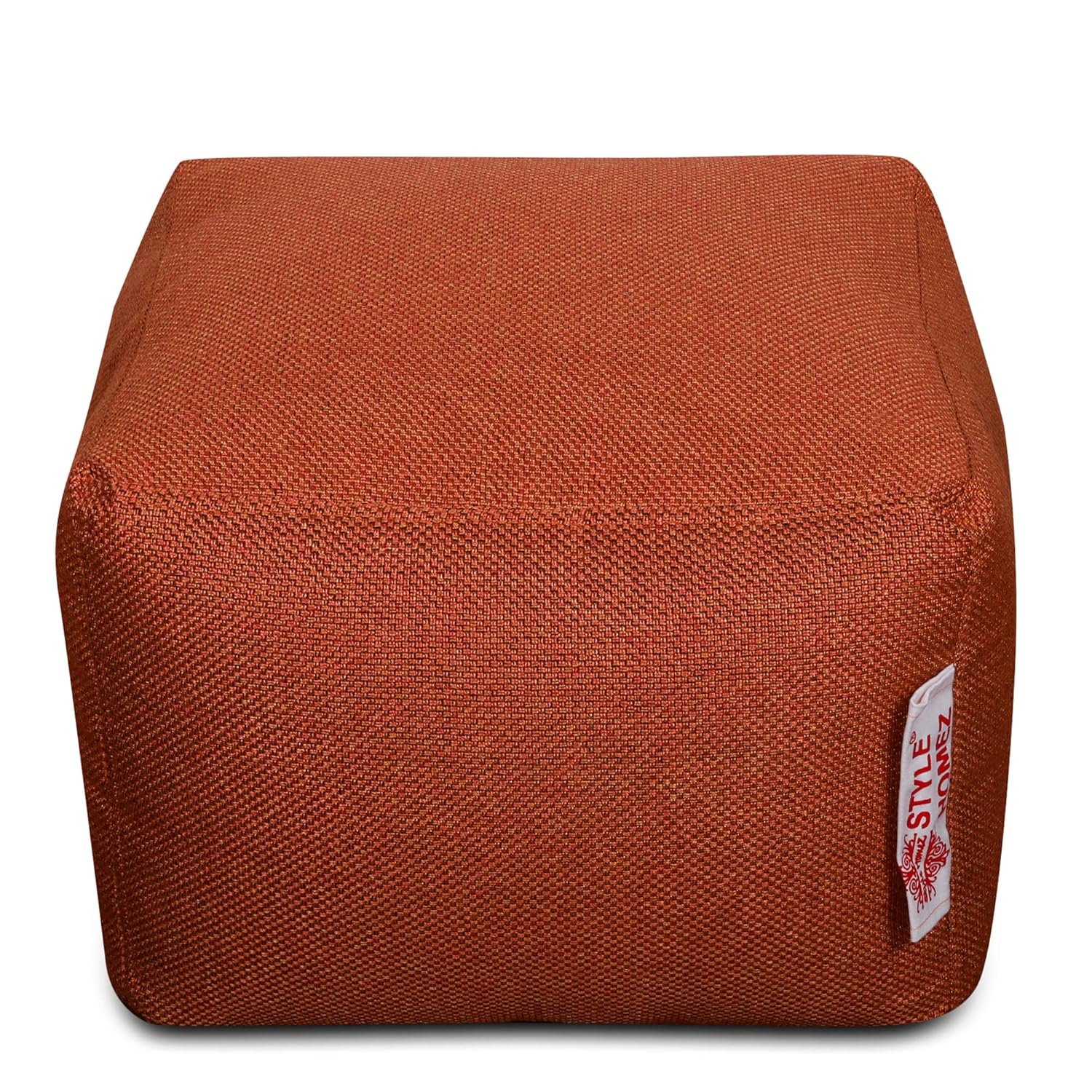Style Homez ORGANIX Collection, Square Poof Bean Bag Ottoman Stool ...