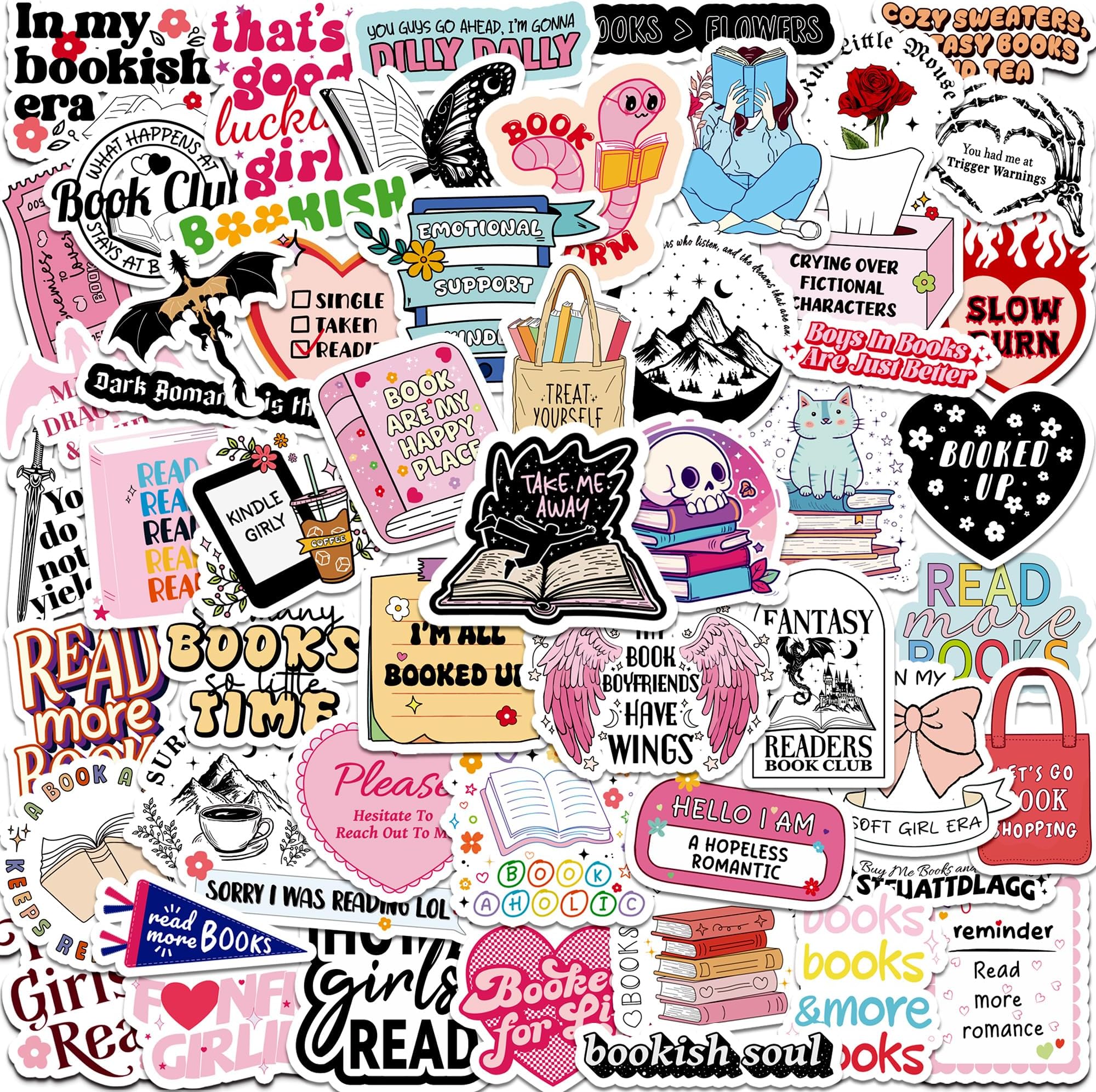 Amazon.com: Book Stickers for Kindle, Bookish Reading Stickers for ...