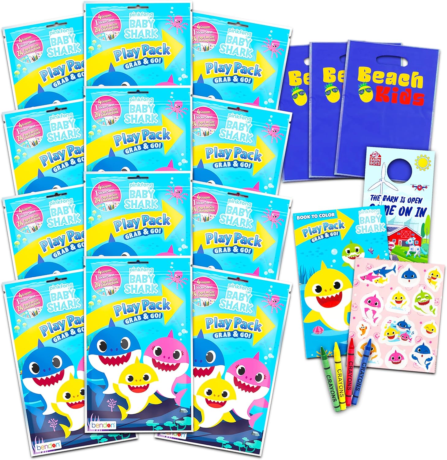 Amazon.com: Baby Shark Party Favor Pack ~ Bundle of 12 Premium Full ...