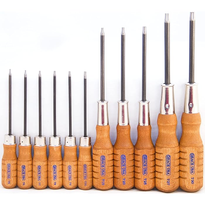 Buy Grace USA Star Screwdriver Set, 11 Sizes, Torx Head, Steel Alloy ...