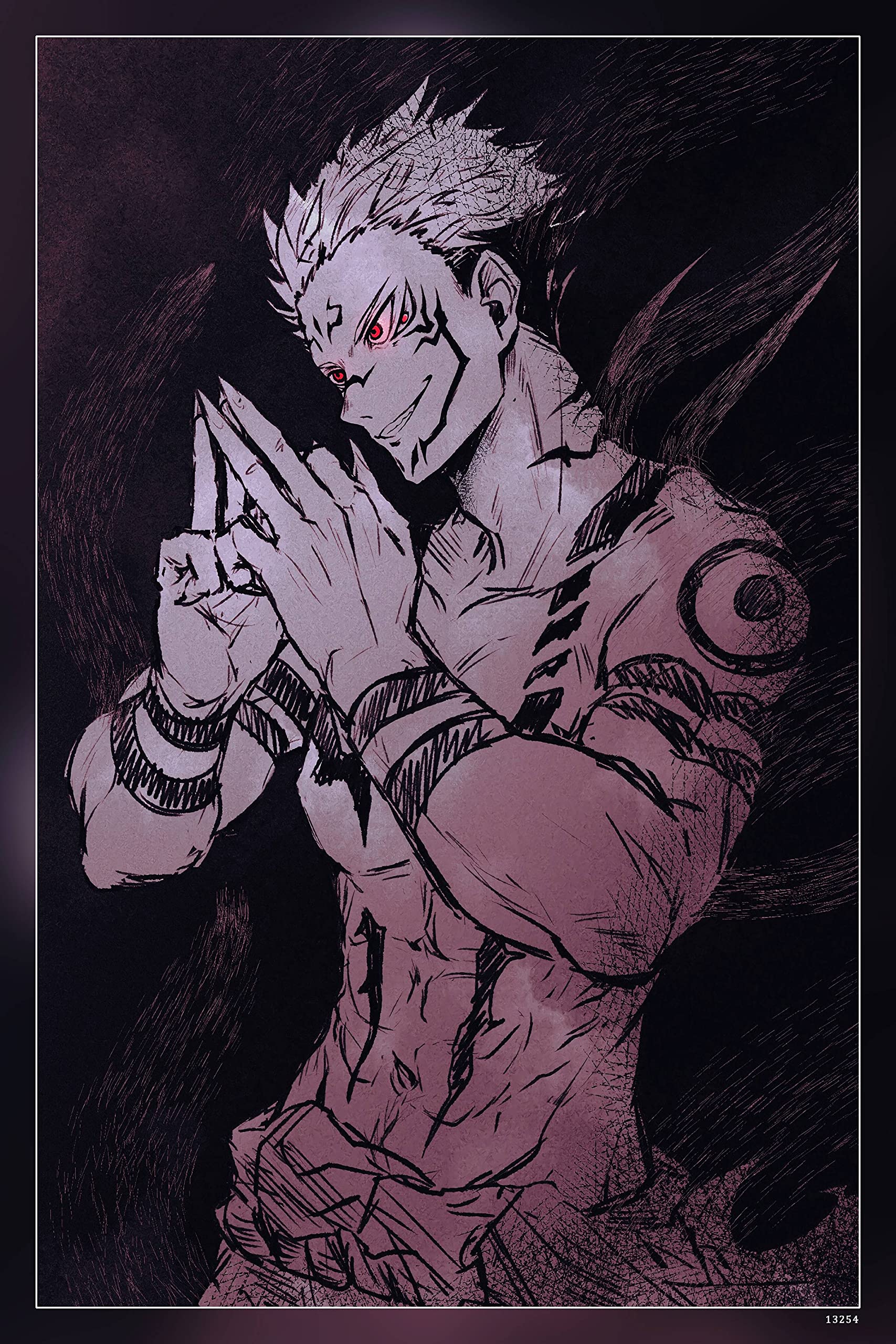 Buy SUKUNA Jujutsu Kaisen Poster for Home Office and Student Room Wall ...