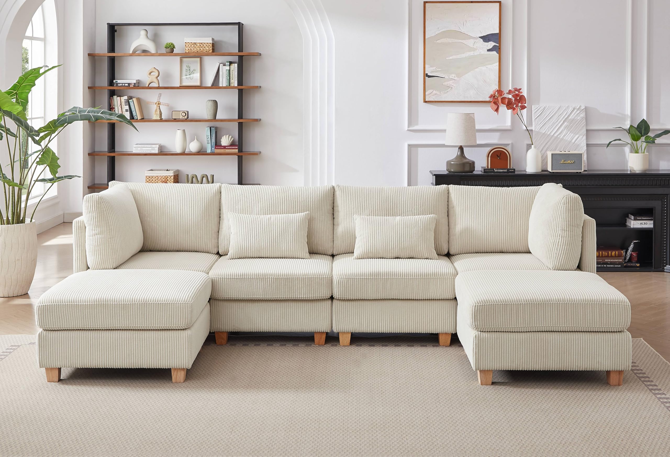 Amazon.com: Dagniwak Convertible Sectional Sofa，U-Shaped Couch，Freely ...