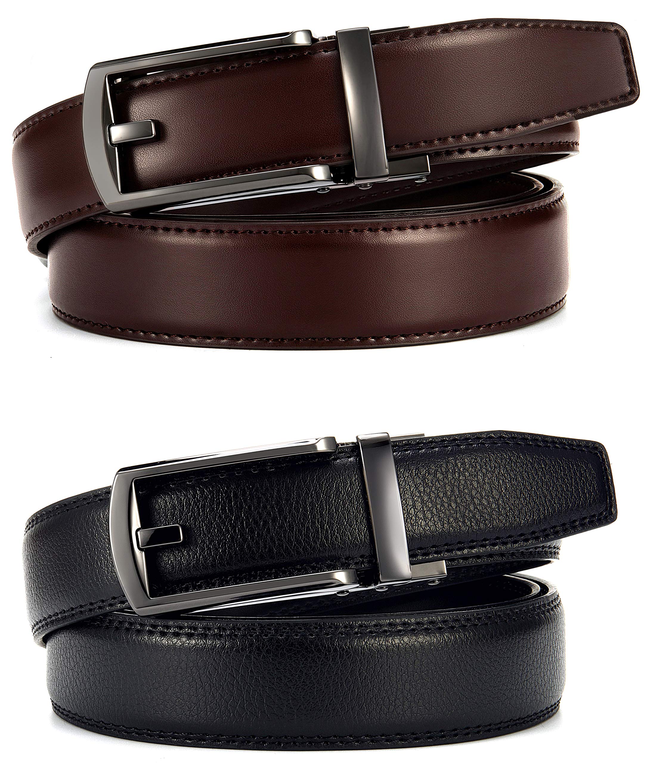 Snapklik.com : CHAOREN Mens 1.25" Brown Leather Ratchet Belt