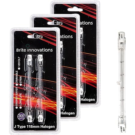 Brite Innovations Double Ended J Type Halogen Bulbs - 118mm, 100 Watts ...