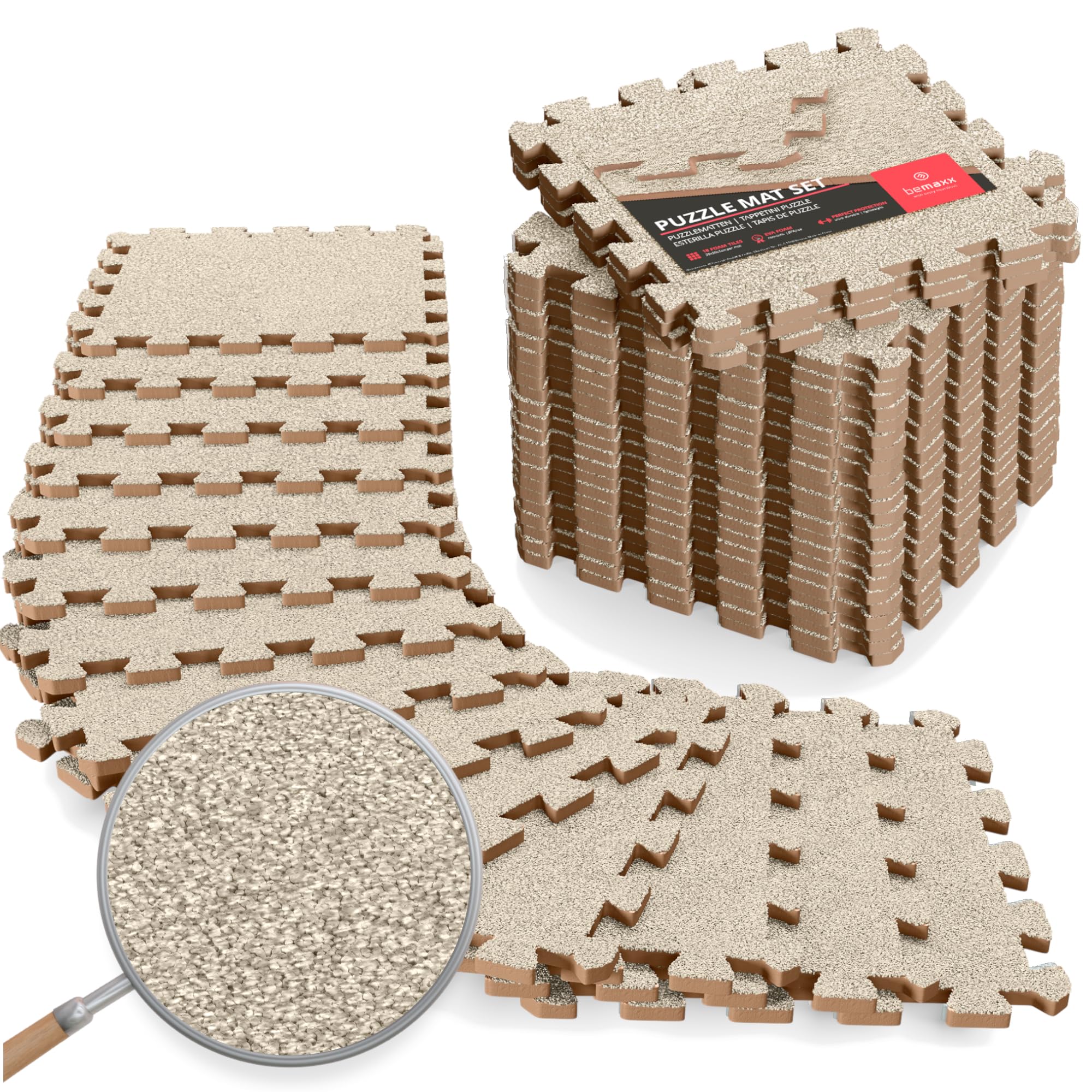 Amazon.com: Gym Flooring Set - Interlocking EVA Soft Foam Floor Mat, 18 ...