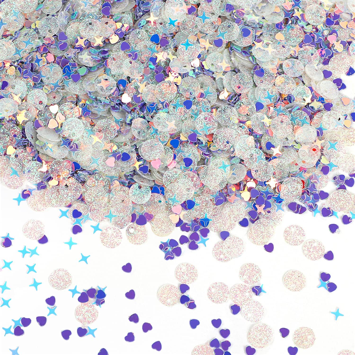Amazon.com: KIMOBER 50 Gram Mixed Craft Sequins and Spangles,Iridescent ...