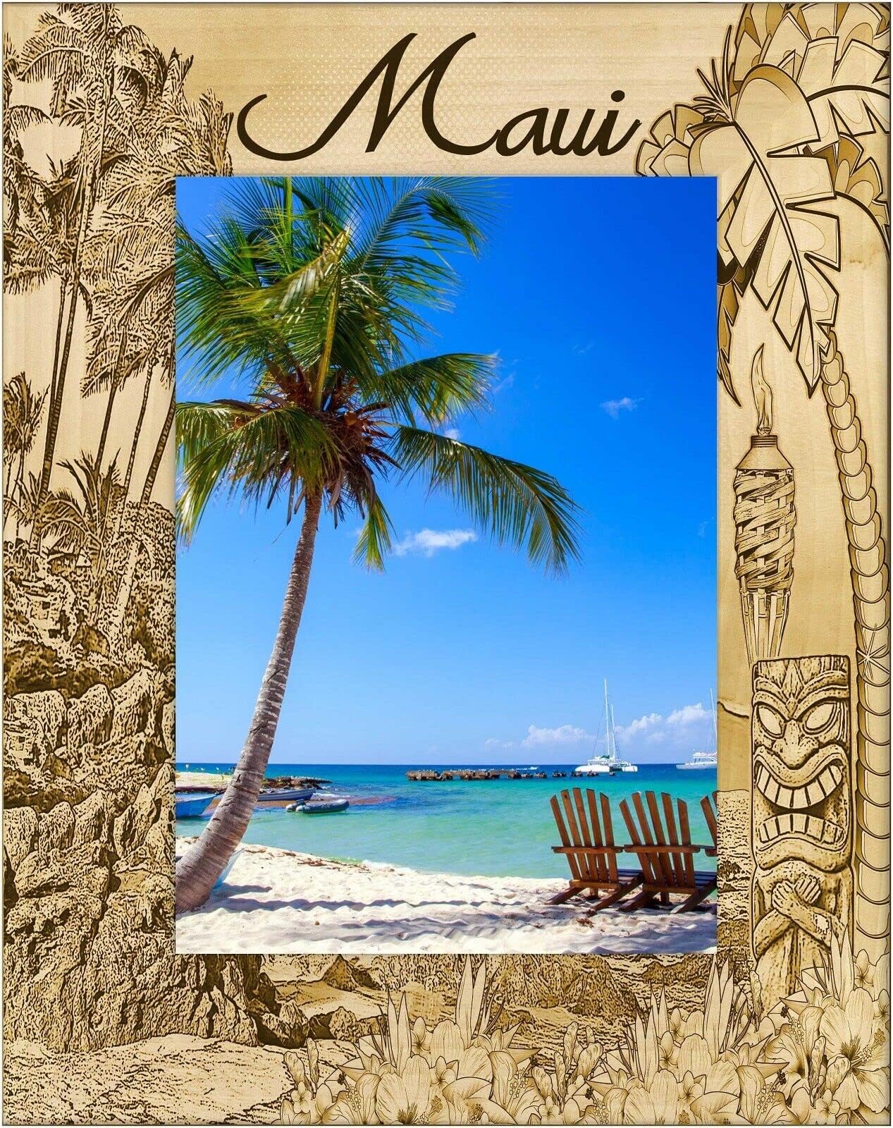 Amazon.com - Saddle Mountain Souvenir Maui Hawaii Laser Engraved Wood ...