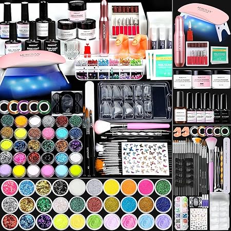 Amazon.com: Nail Kit Set Professional Acrylic with Everything, 12 ...