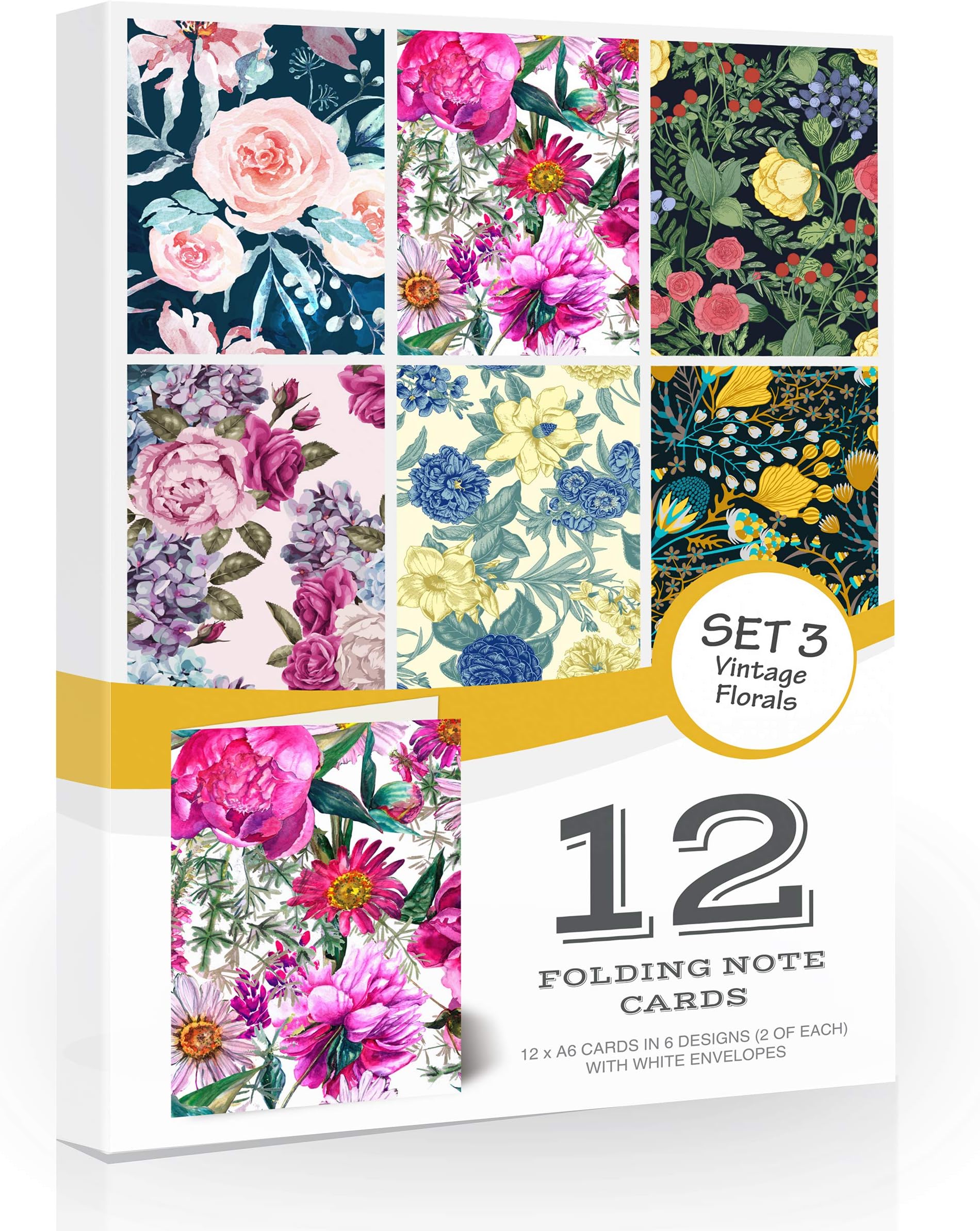 Olivia Samuel 12 x Vintage Floral Blank Note Cards/Notelets/Greeting ...