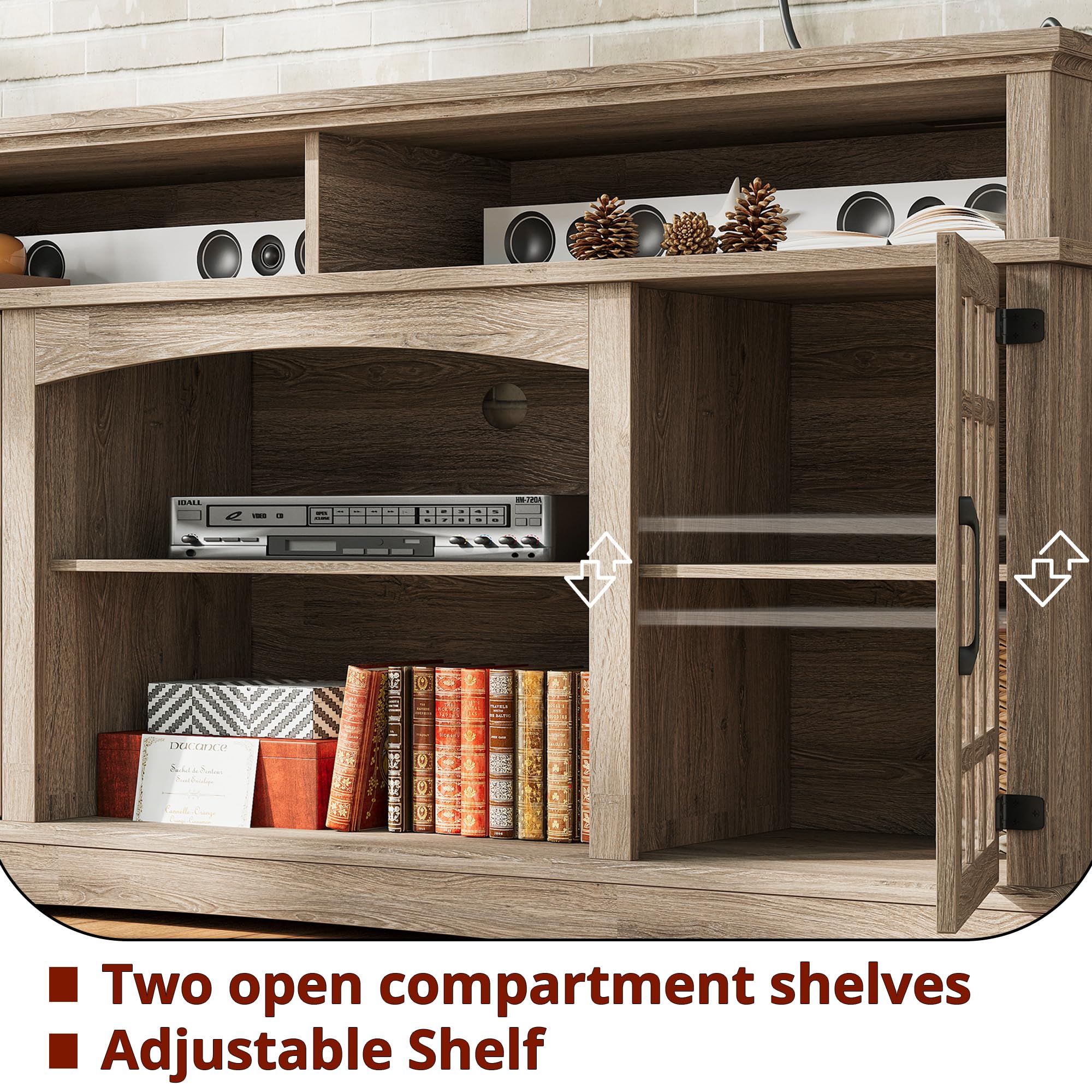 Snapklik.com : IRONCK Farmhouse TV Stand For 65 Inch TV, 32Tall ...