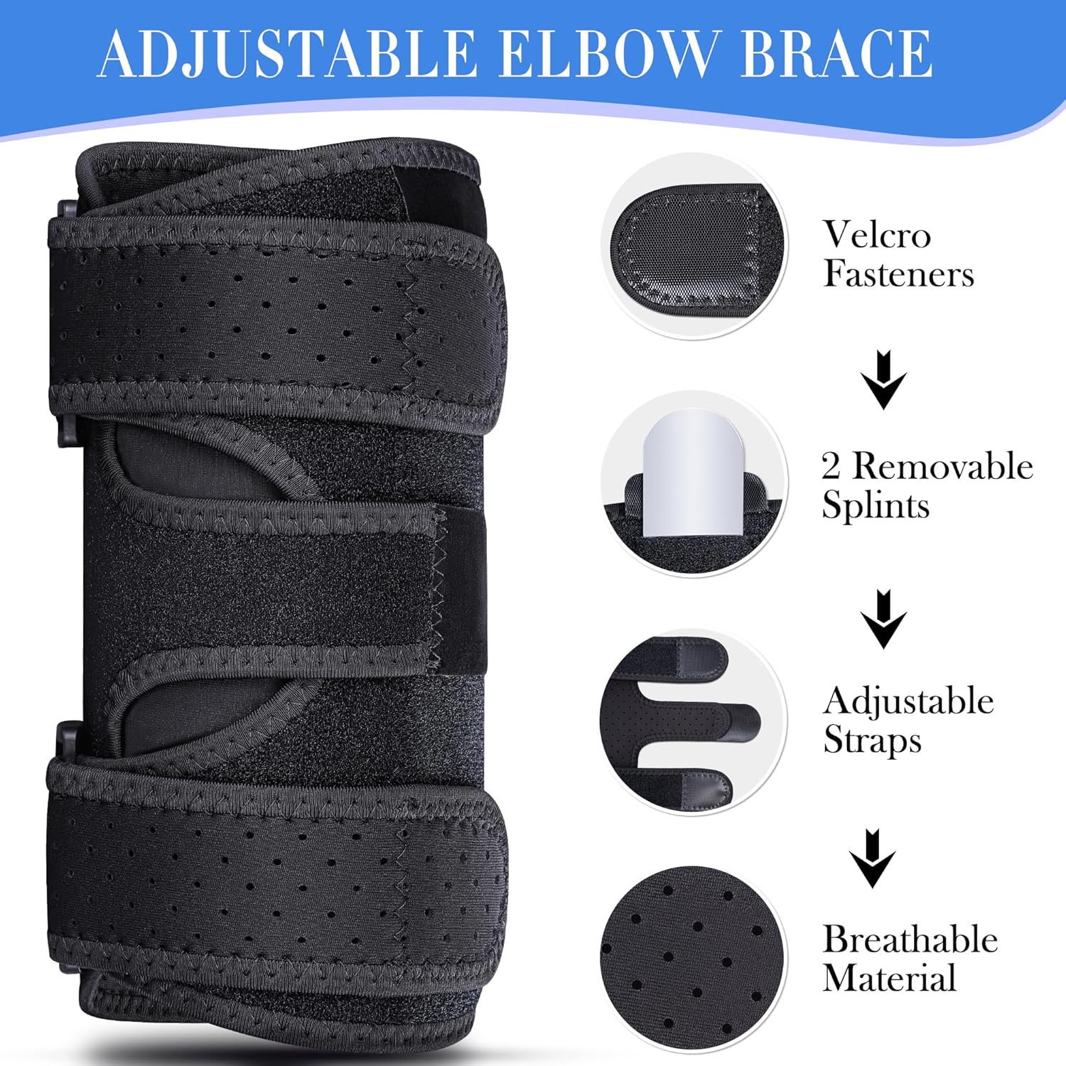 Amazon.com: Elbow Brace Comfortable Night Sleep Support, Cubital Tunnel ...