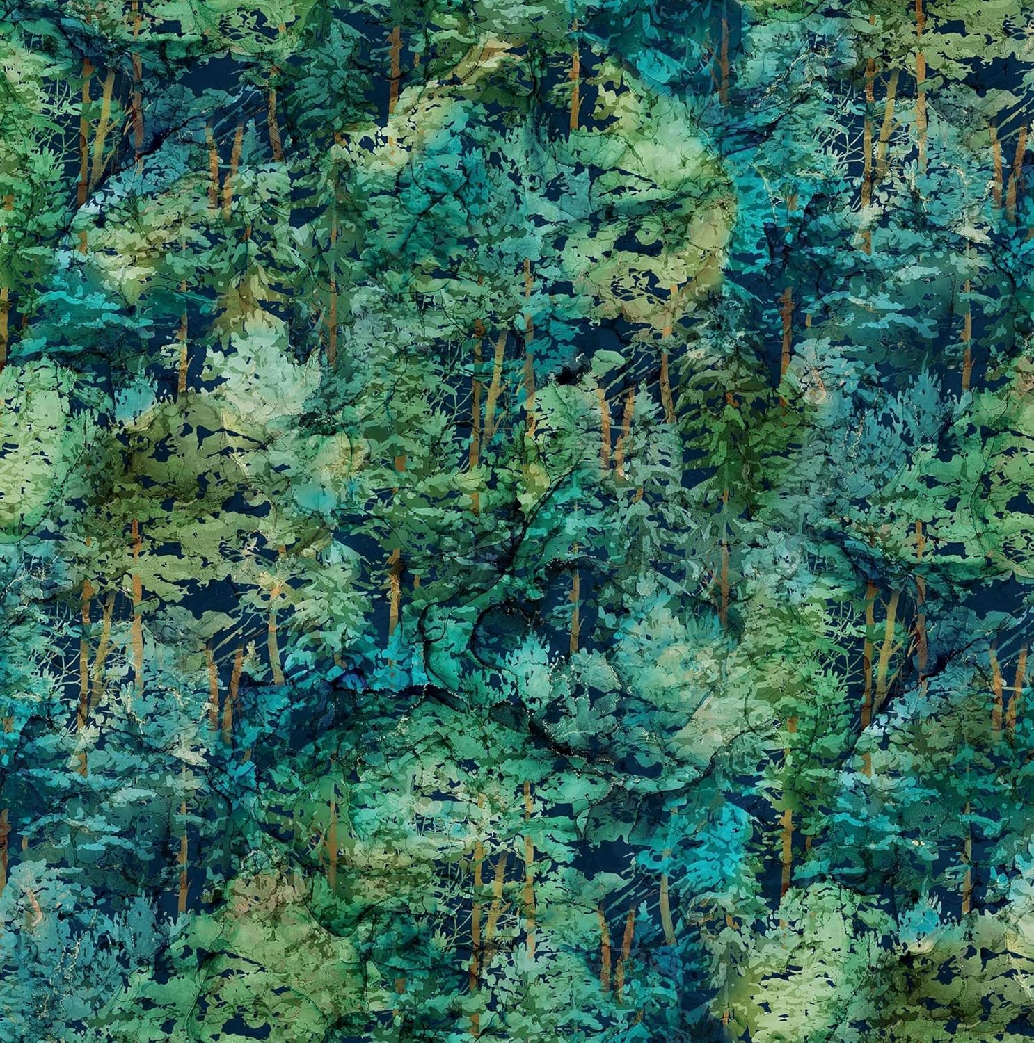 Amazon.com: Northcott Cedarcrest Falls Dark Trees Dark Teal/Multi ...