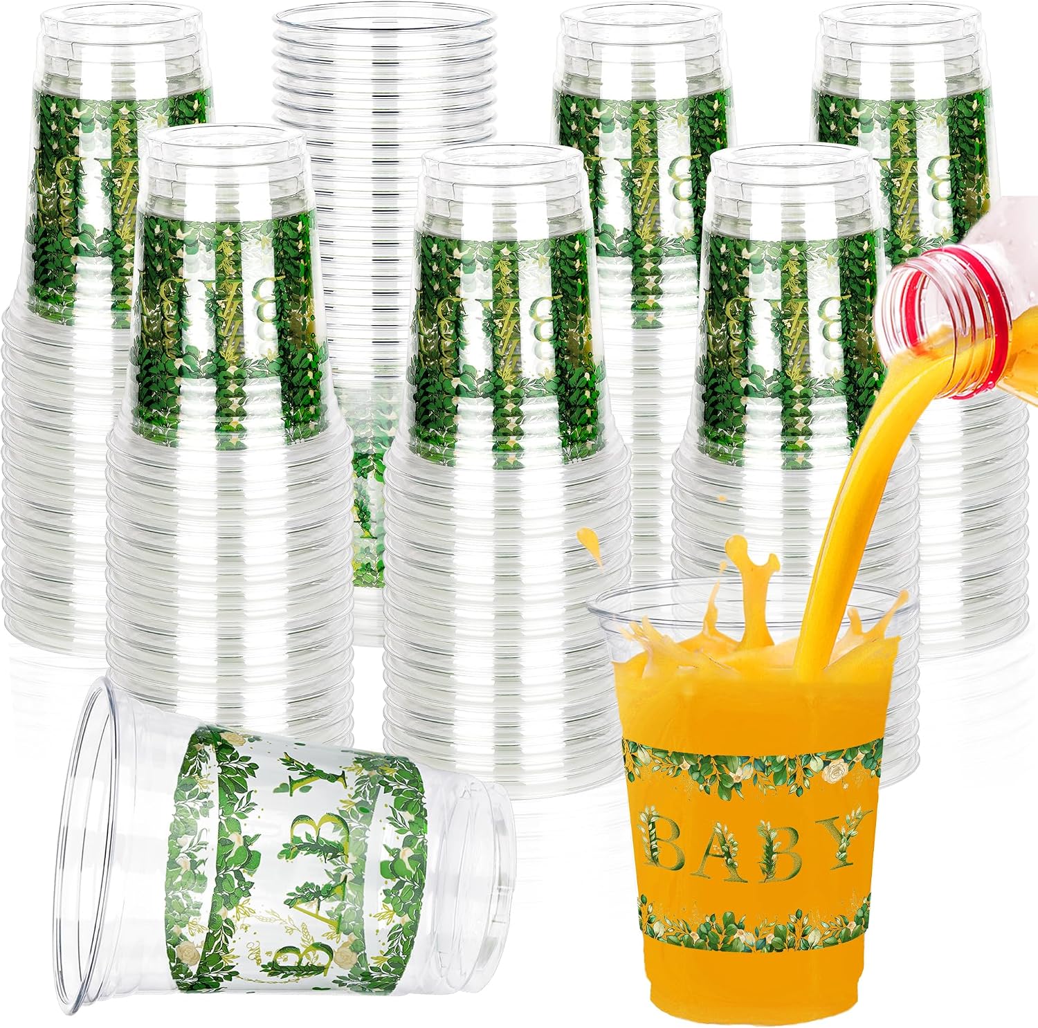 Amazon.com: AcpopbM 60 Pcs Baby Shower Cups 16 oz Plastic Cups for ...