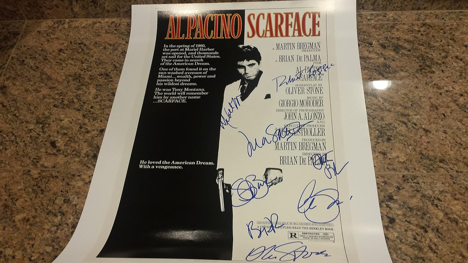 Amazon.com: * SCARFACE * very rare 16x20 signed cast photo signed by 8 ...