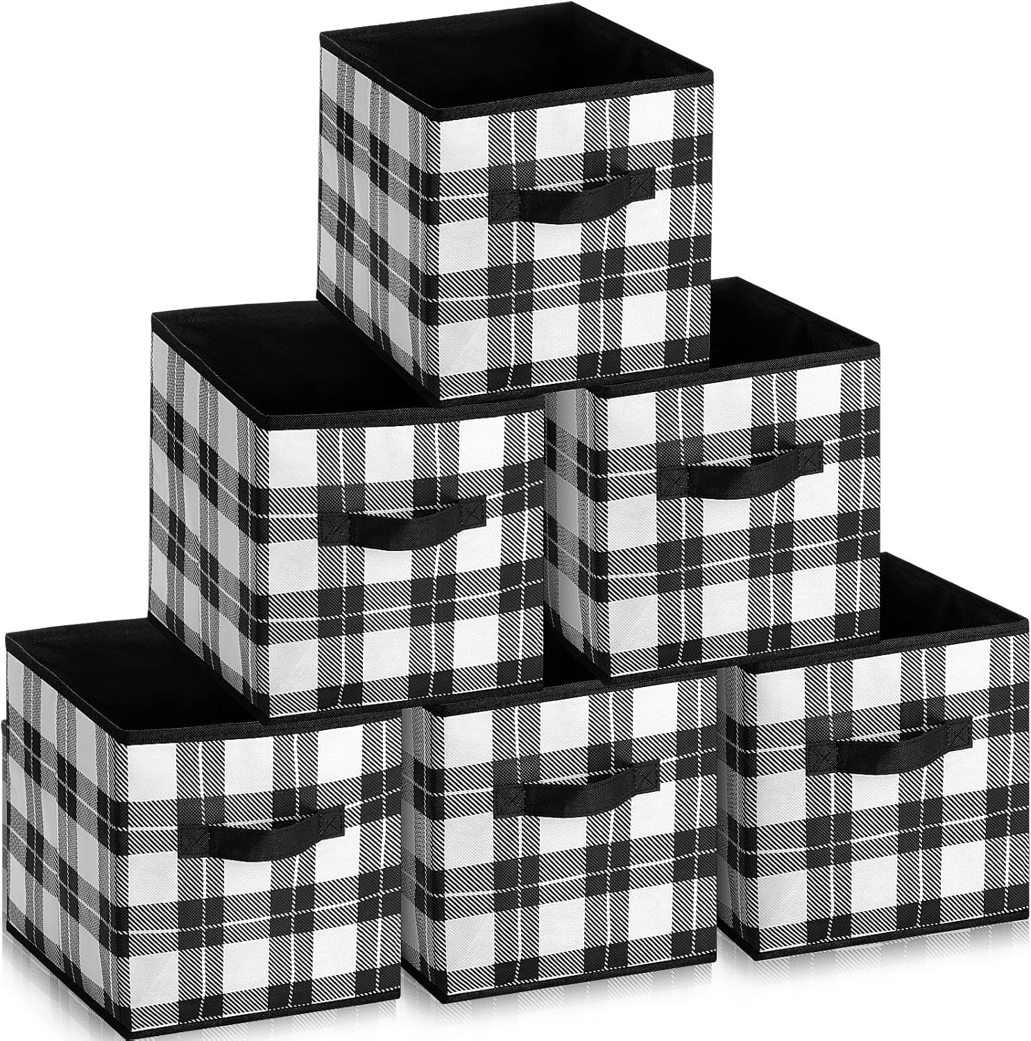 Amazon.com - Suzile 6 Pcs Buffalo Plaid Storage Bins Christmas 10 ...