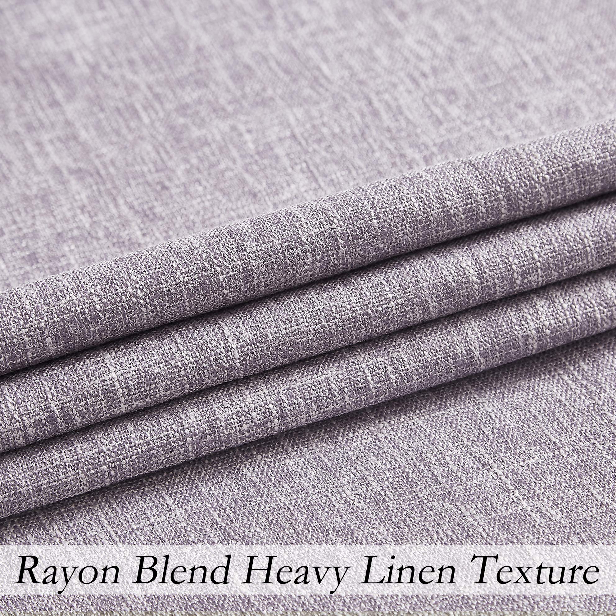Lavender Solid Full Blackout Curtain Heavy Linen Texture Room Darkening ...