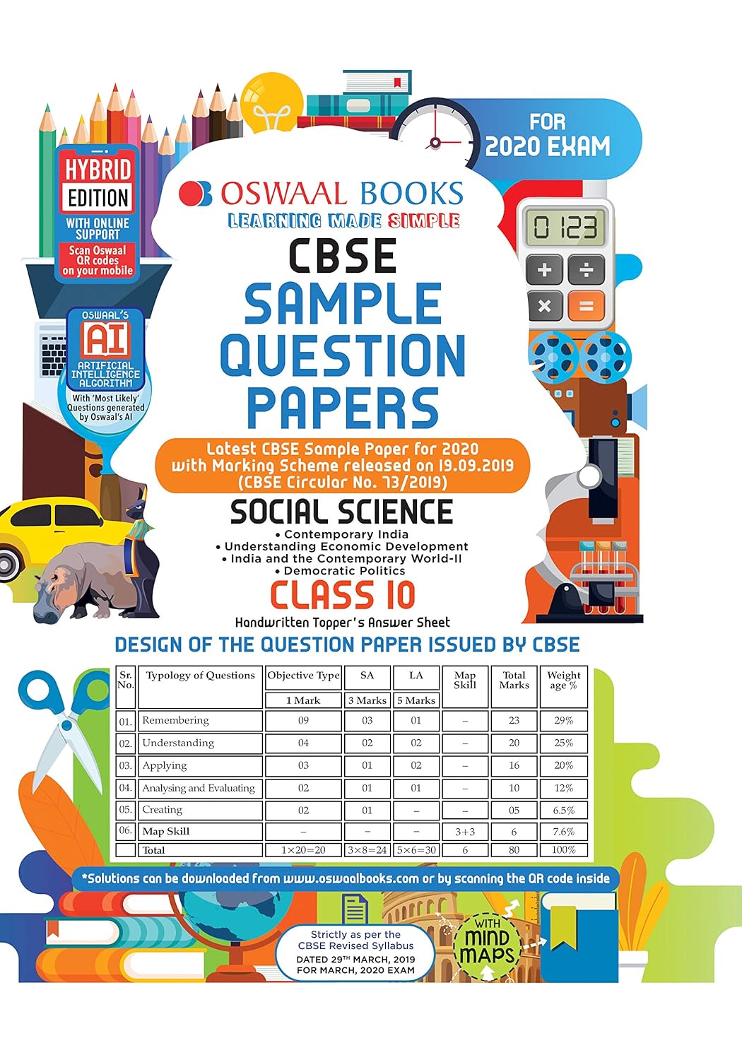 Oswaal CBSE Sample Question Paper Class 10 Social Science Book (For ...