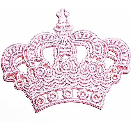Amazon.com: Pink Princess with Hearts and Crown Embroidered Iron on Patch
