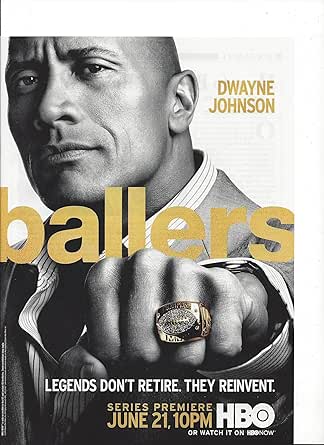 Amazon.com: -PRINT AD- With Dwayne Johnson The Rock For Ballers 2015 TV ...