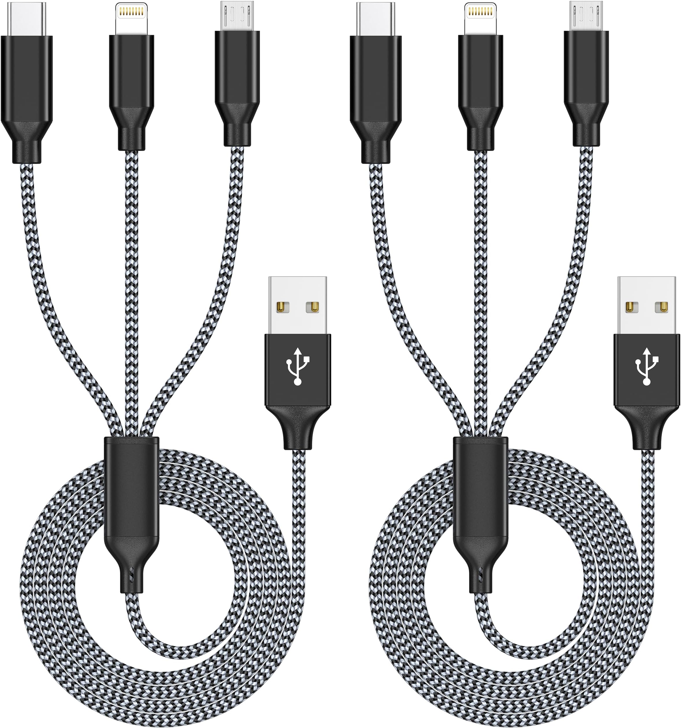 Amazon.com: iYuhui 3 in 1 Multi Charging Cable Apple MFi Certified 4FT ...