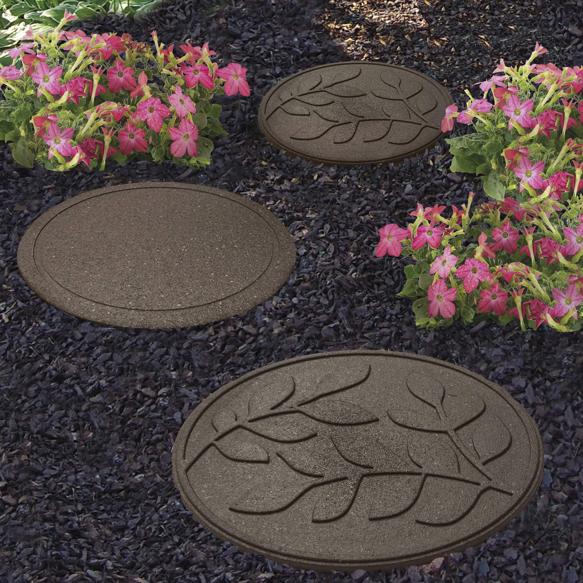 Recycled Rubber Square Stepping Stones Red - Eco-Friendly Garden Pavers ...