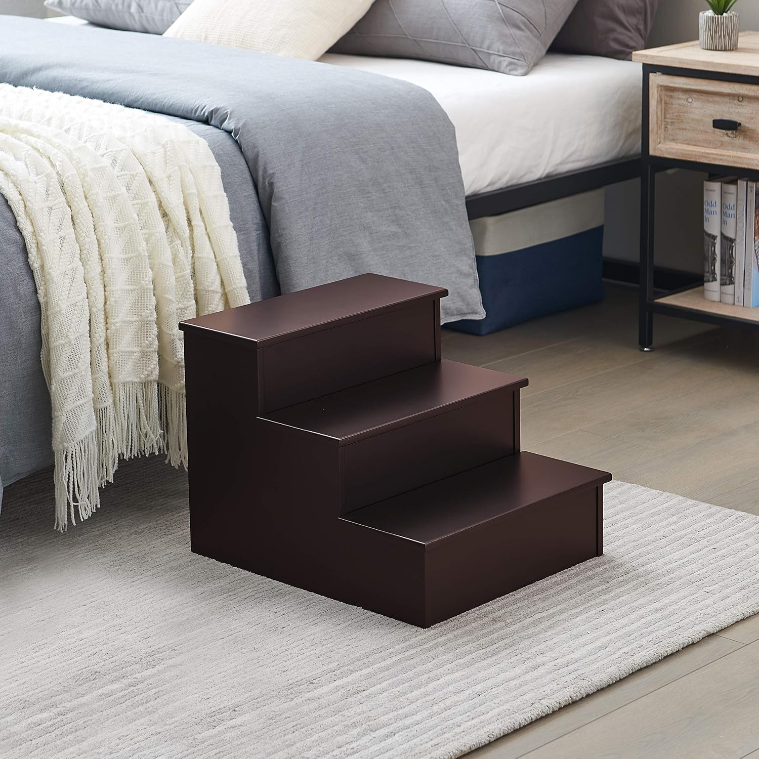 Amazon.com: Kings Brand Furniture – Darien 3 Step Wood Step Stool for ...