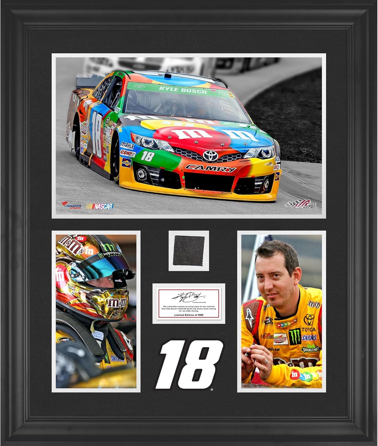 Amazon.com: Kyle Busch Framed 3-Photograph Collage with Race-Used Tire ...