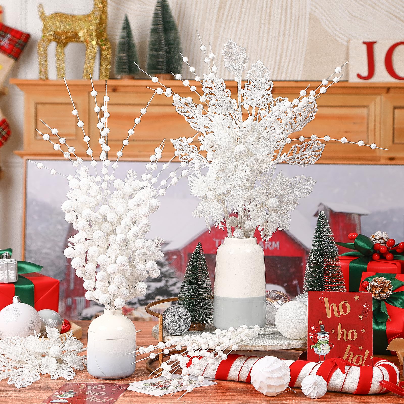 Snapklik.com : Alupssuc 24Pcs 3 Styles Christmas Glitter Tree Picks And ...