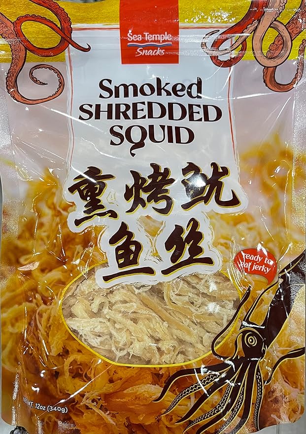 Amazon.com: Sea Temple Snacks Dried Smoked Shredded Ika Squid : Grocery ...