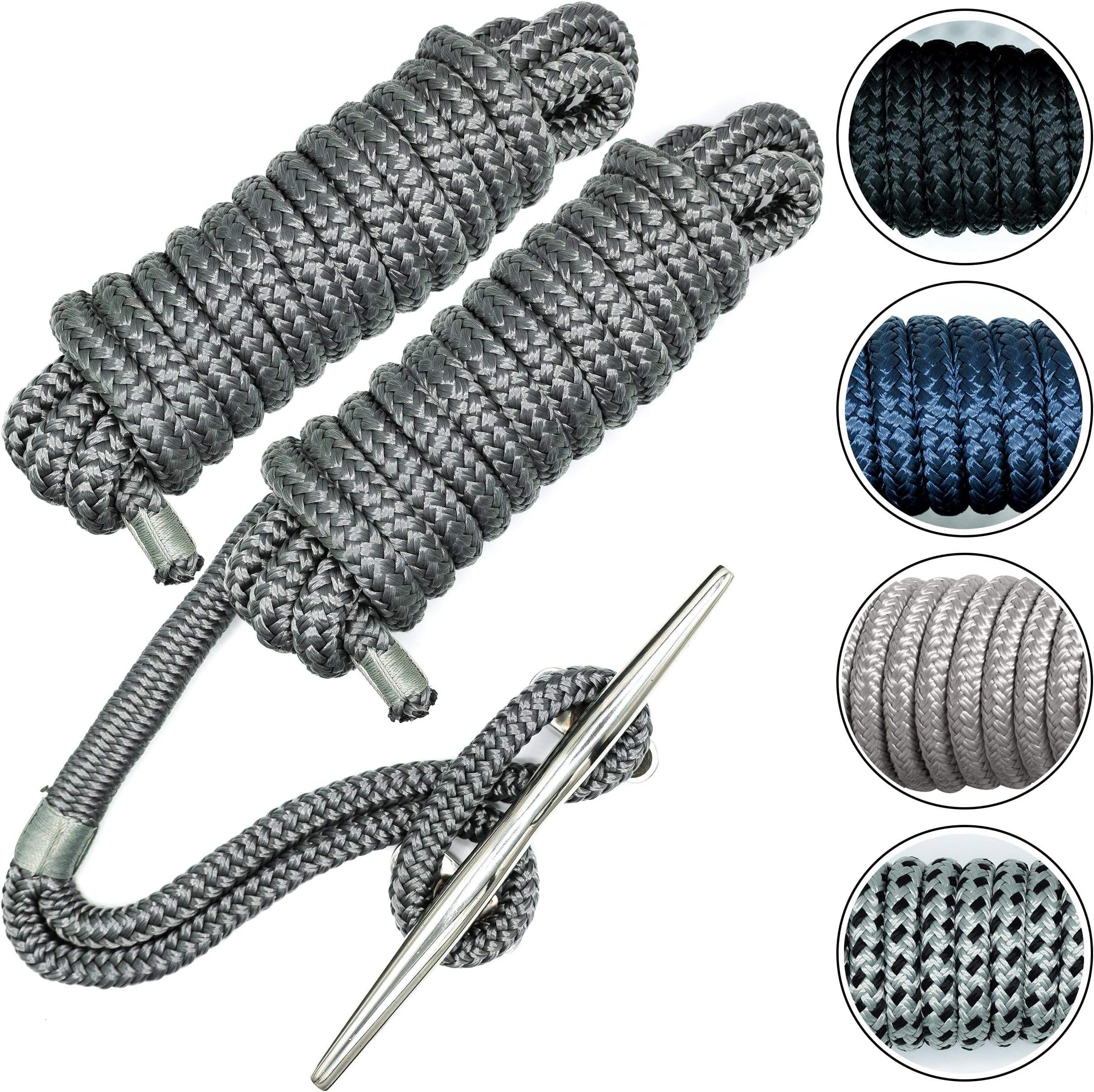 Amazon.com: Amarine Made 1/2” X 25’ Dock Lines, 4pcs Boat Dock Lines,12 ...