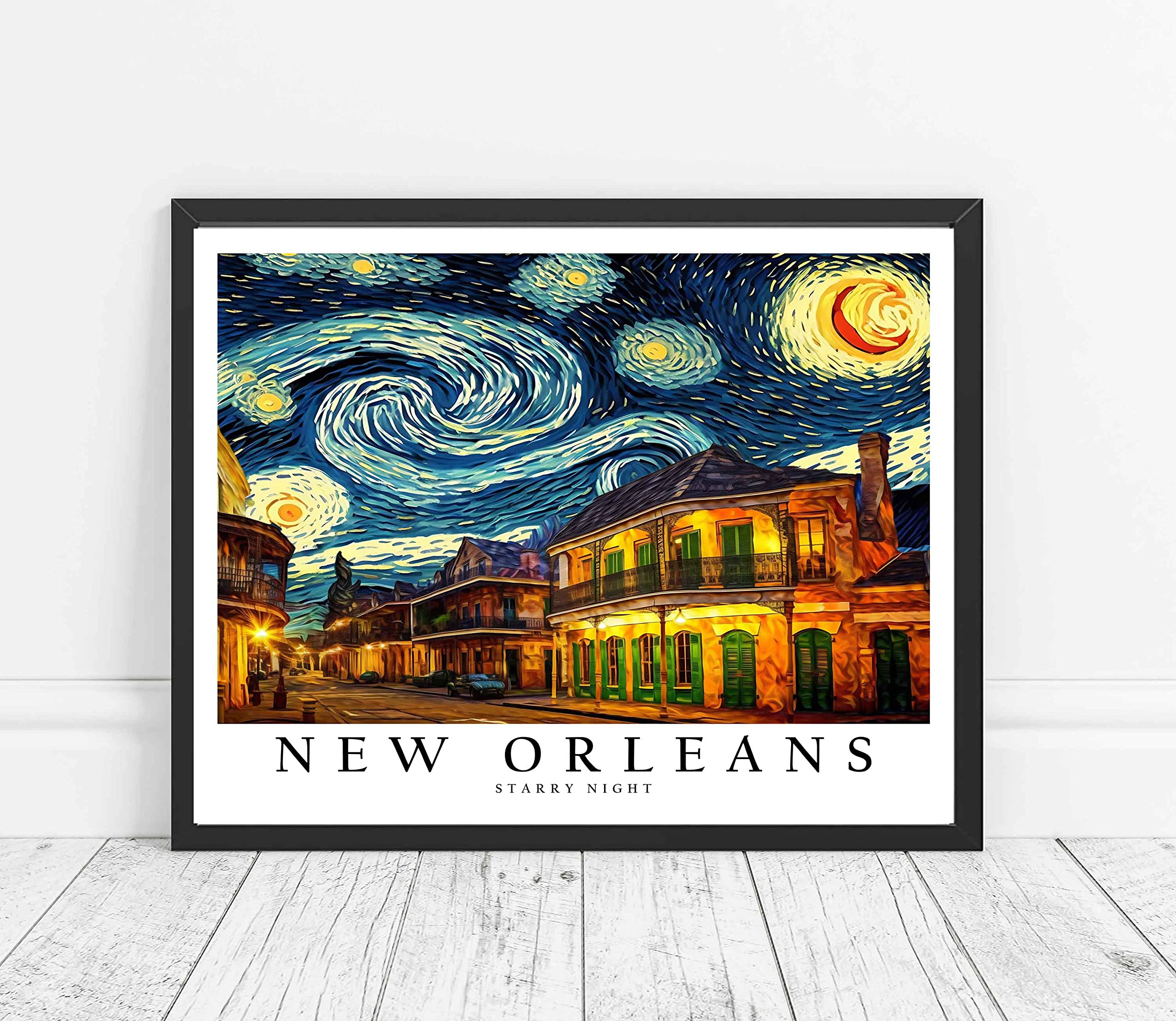 Amazon.com: New Orleans Art Print Poster, New Orleans Starry Night ...