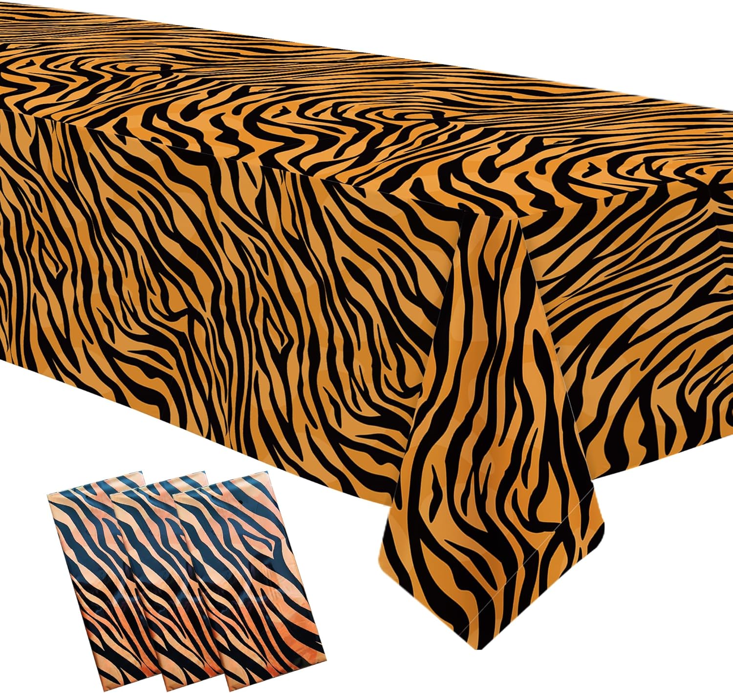 Amazon.com: Xenorik Tiger Print Birthday Party Tablecloth Supplies ...