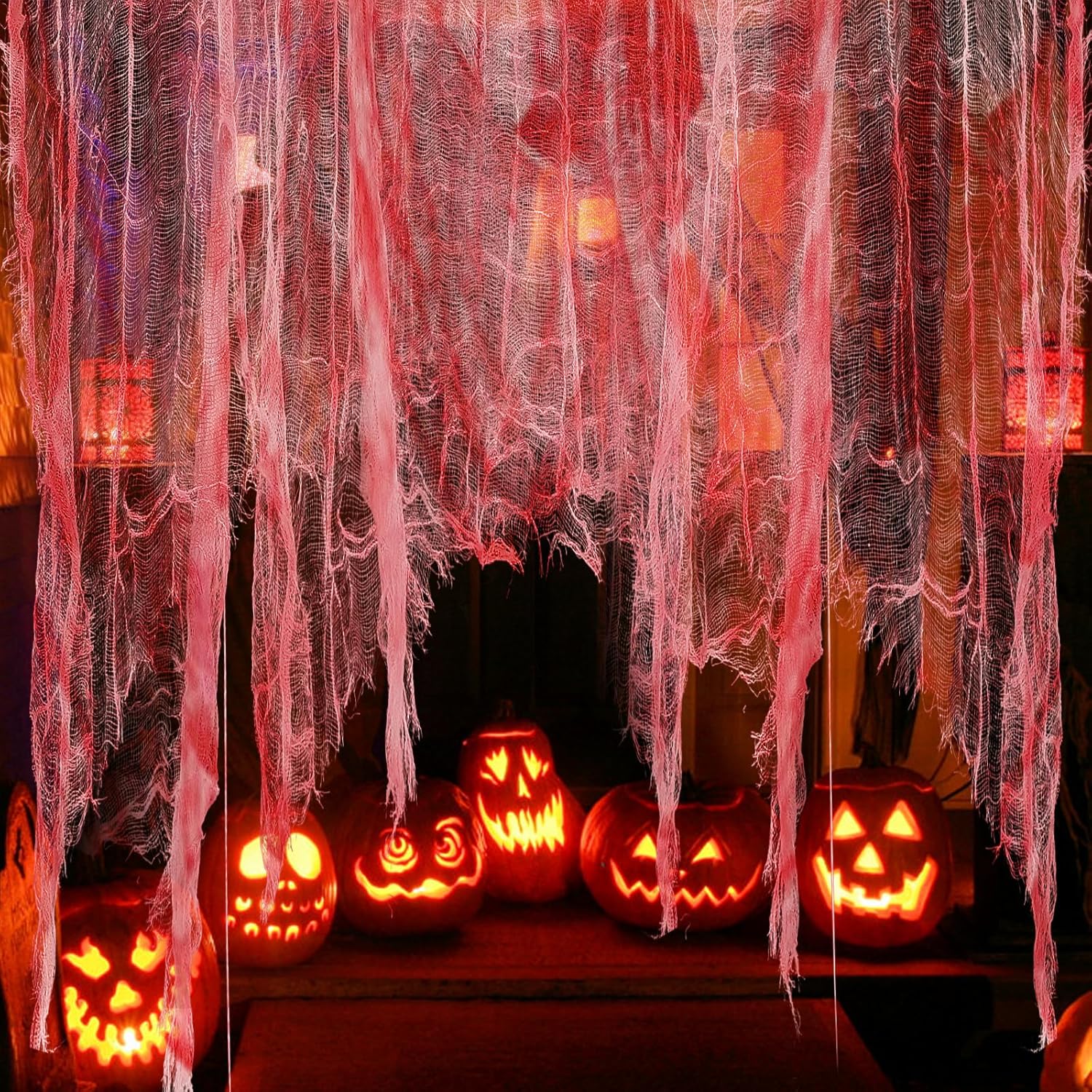 Amazon.com: 6.9 x 23 FT Halloween Red Bloody Creepy Cloth - Spooky ...