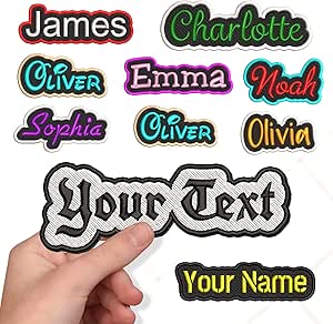 Amazon.com: LULLBABYMALL Custom Embroidered Name Patches - Personalized Name Tags, Iron On, Sew ...