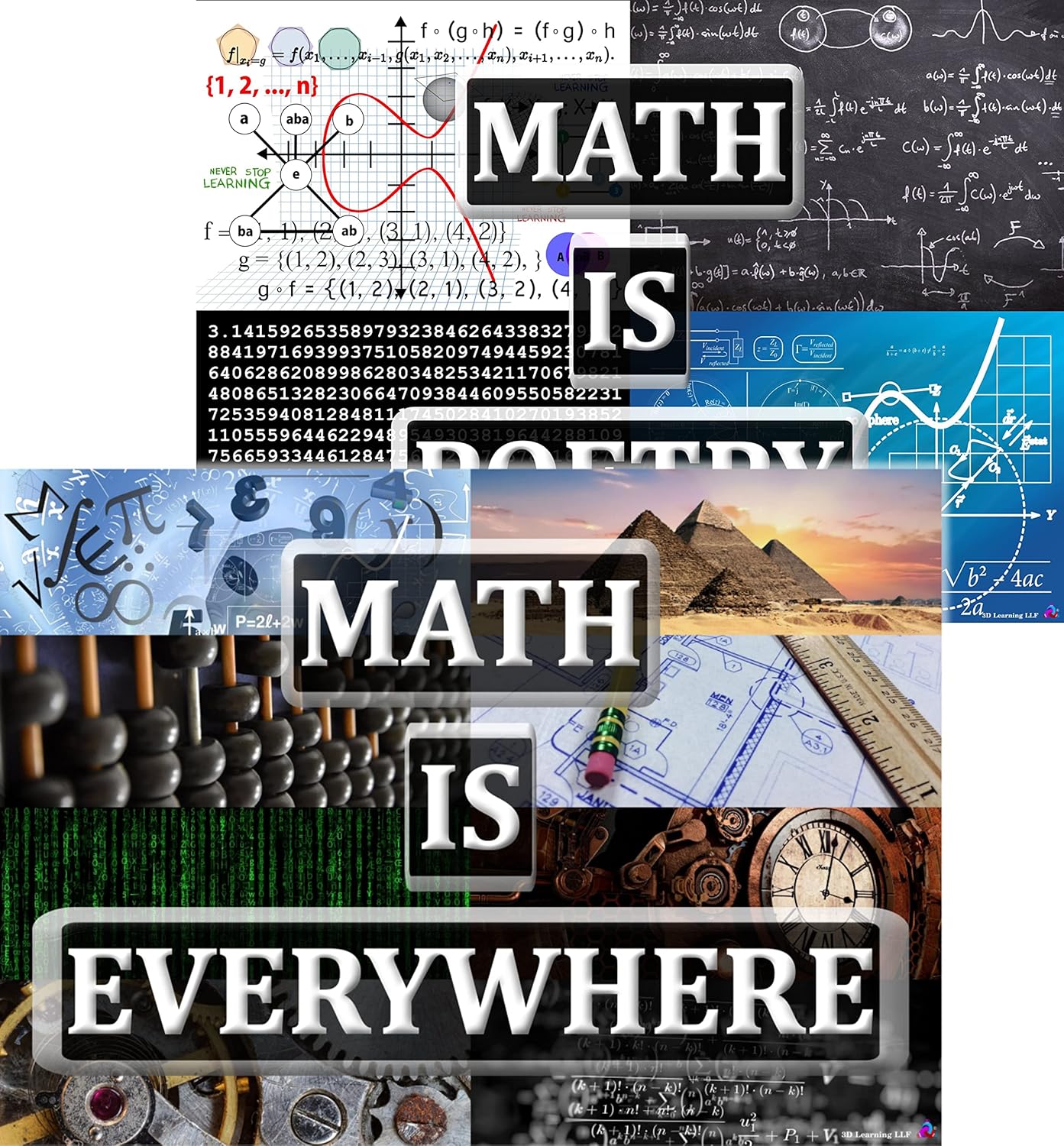 Amazon.com: ‘Math Is Everywhere’ and ‘Math Is Poetry’ Posters - Laminated 14x19.5 - Educational ...