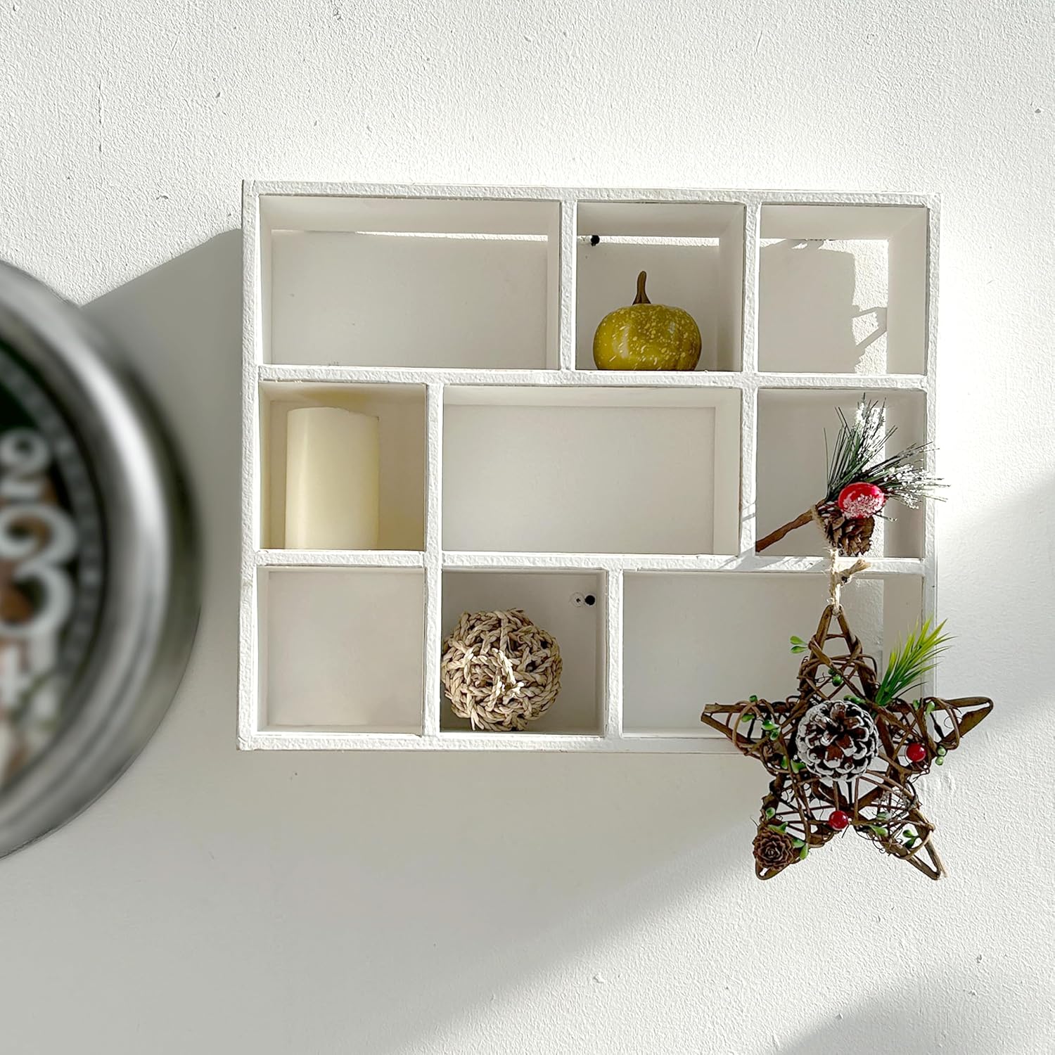 SOFE Small White Shadow Box Display Shelf, Wood Floating Shelves ...