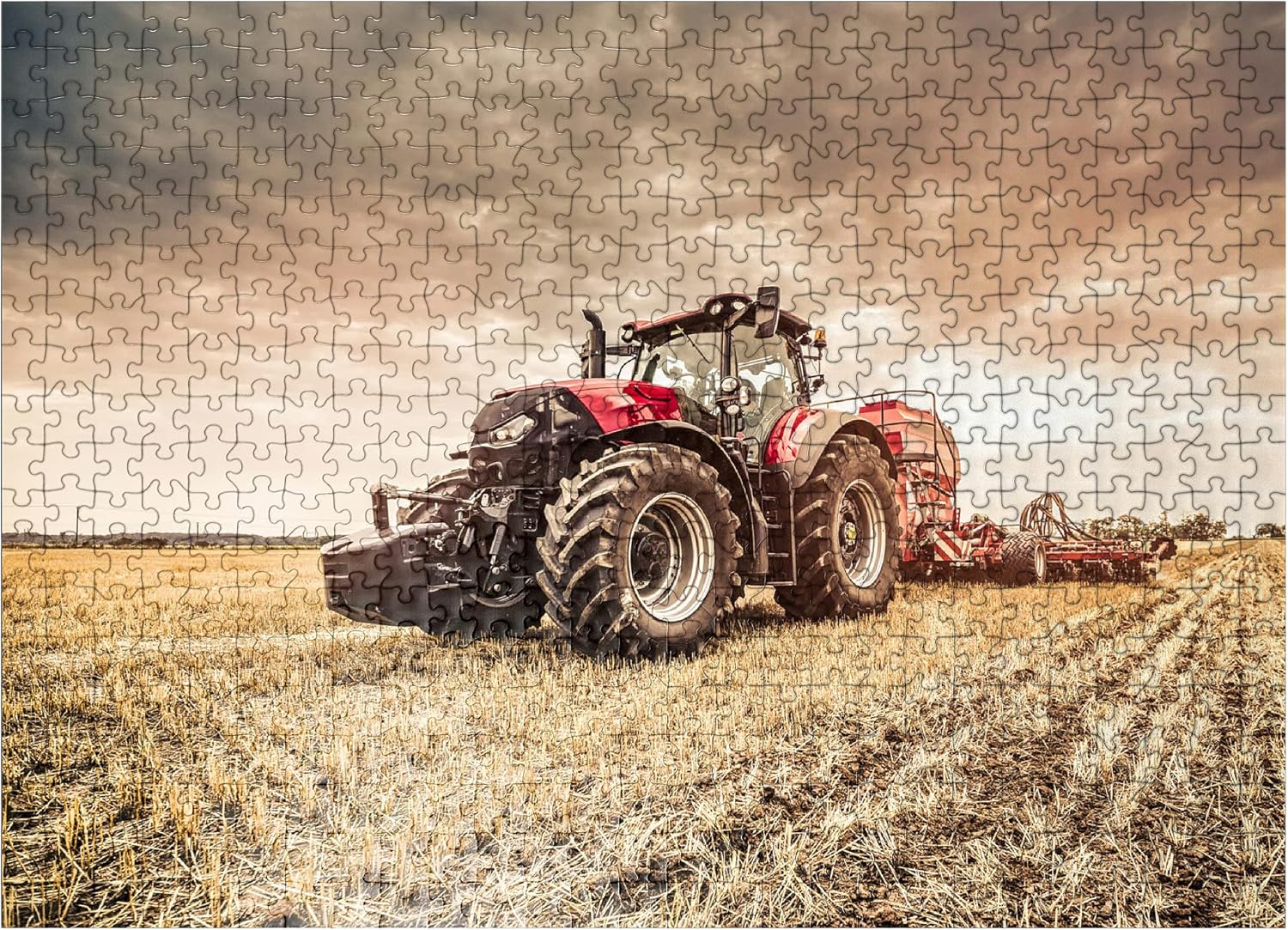 Amazon.com: Modern Red Tractor During Seeding - Premium 500 Piece ...